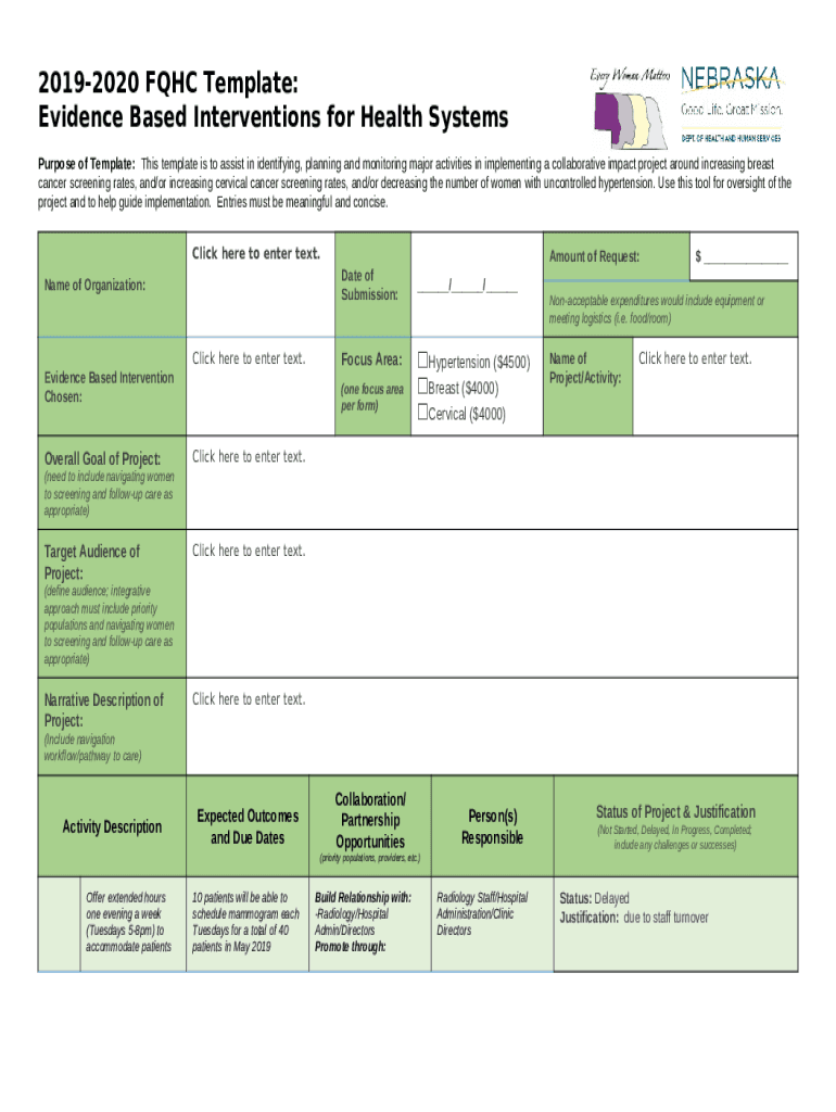 FQHC EBI Breast-Cervical Template - dhhs ne Doc Template | pdfFiller