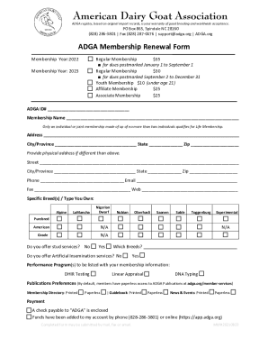 Fillable Online ADGA Stamped Duplicate of Registration Application Form ...