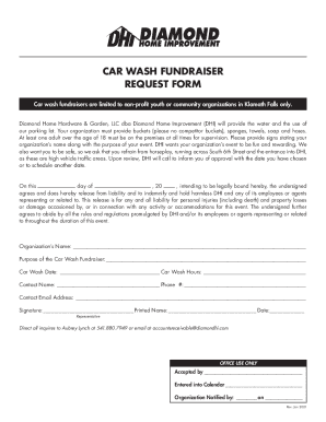 Fillable Online CAR WASH FUNDRAISER REQUEST FORM Fax Email Print ...