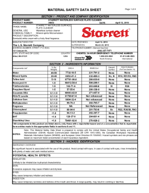 Fillable Online Starrett - 1 Gallon Inspection Surface Plate Cleaner ...