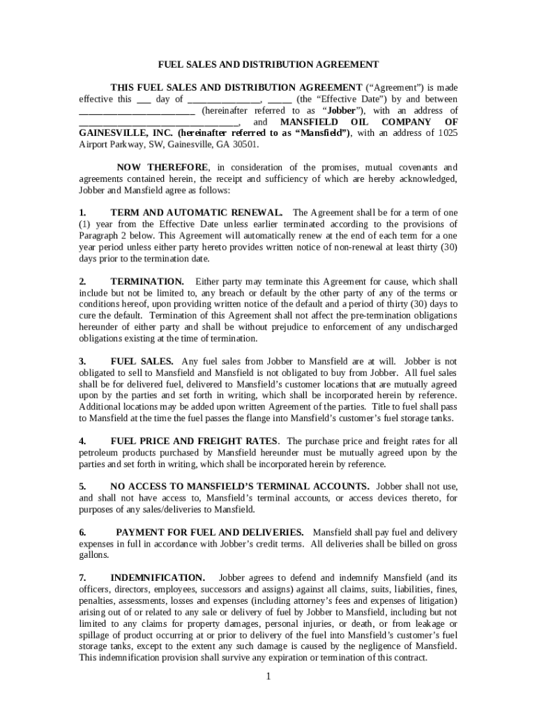 Appendix 5 - Sample Fuel Contract Doc Template | pdfFiller