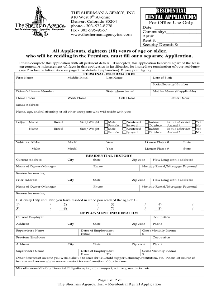 Fillable Online Residential Rental Application draft Fax Email Print - pdfFiller