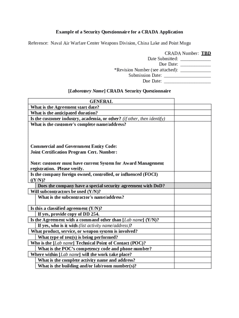 Department of Defense CRADA Template Doc Template | pdfFiller