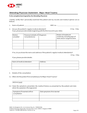Fillable Online Attending Physician's Statement of Critical Illness ...