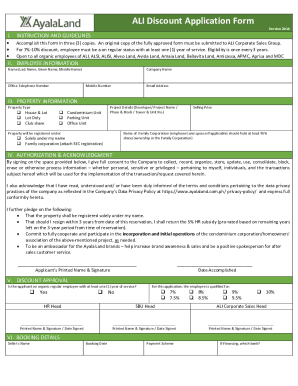 Fillable Online ALI Discount Application Form Fax Email Print - pdfFiller