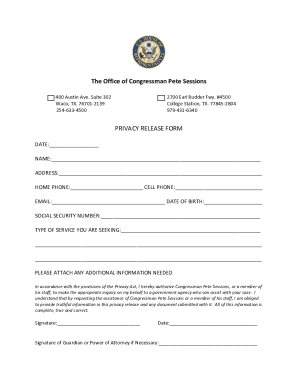 Fillable Online sessions house privacy release form Fax Email Print ...