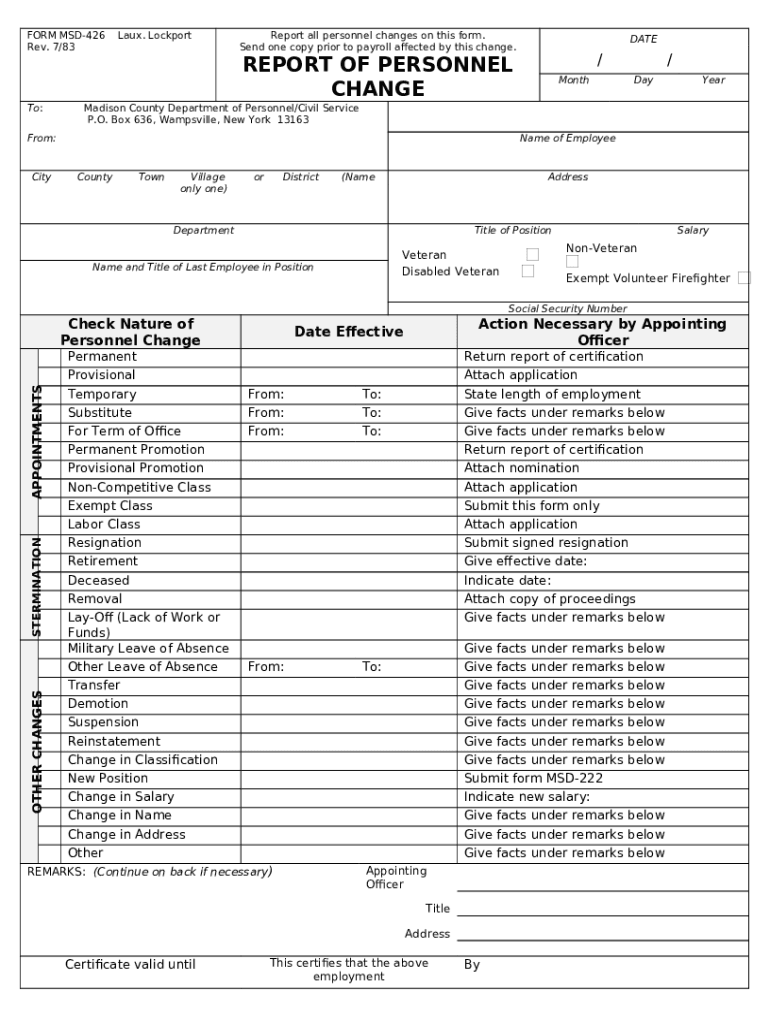 Payroll Change Notice Template - Fill Online, Printable ... Doc ...