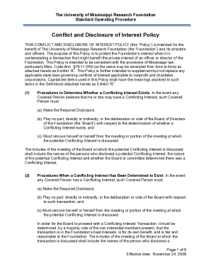 Fillable Online conflict and disclosure of interest policy Fax Email ...
