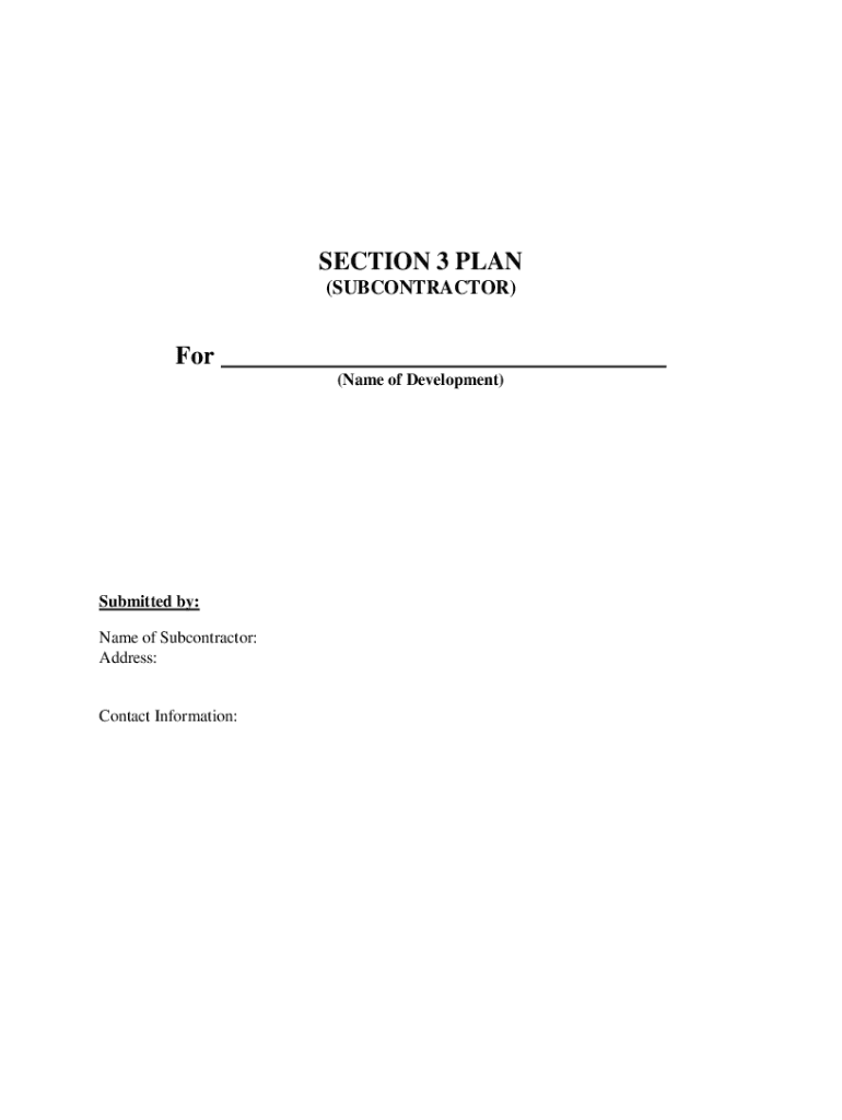 Fillable Online Exhibit 5H 2020 Section 3 Sample Plan Template Fax ...