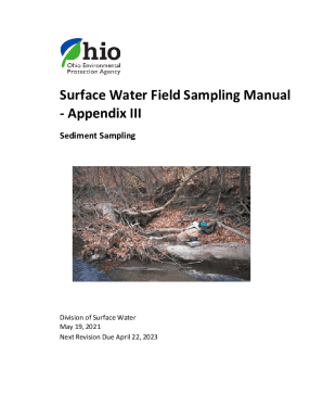 Fillable Online epa ohio Manual collection of surface water samples ...