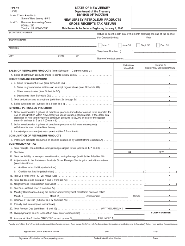 Fillable Online Petroleum Products Gross Receipts Tax Forms Fax Email ...