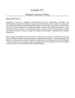 Section 3 Sample Plan. Training Tool Doc Template | pdfFiller