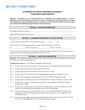 Fillable Online statement of lawful presence in the united states Fax ...