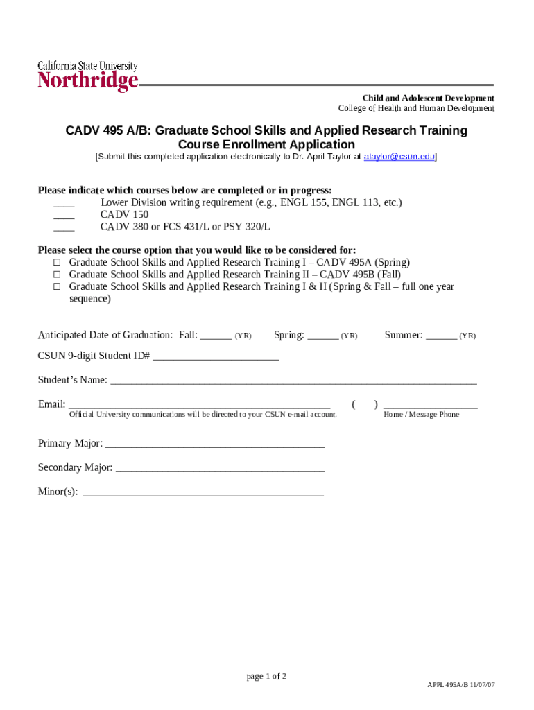 CADV 495 Application Doc Template | pdfFiller