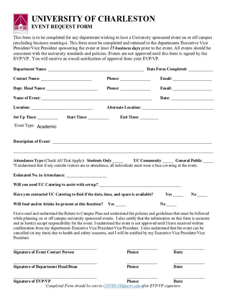 Fillable Online Off Campus Social Event Request Form - University of ... Fax Email Print - pdfFiller