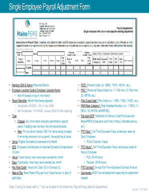 Fillable Online Single Employee Payroll Adjustment Form Fax Email Print ...