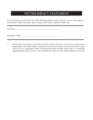 Fillable Online Identity Theft Victim Impact Statement Worksheet Fax ...