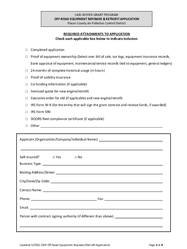 Fillable Online Off-Road Equipment Repower & Retrofit Application Fax Email Print - pdfFiller