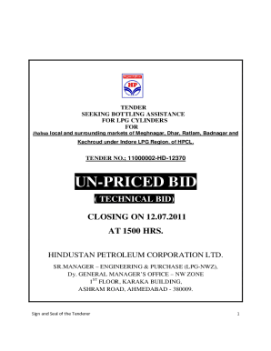 Fillable Online Hindustan Petroleum Corporation Limited Tender Fax ...