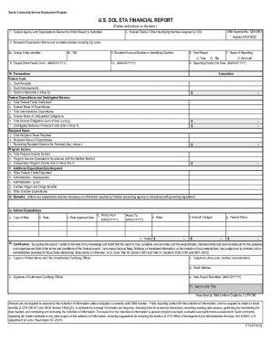 Fillable Online OMB 1205-0461 - Financial Report Form ETA-9130 Fax ...