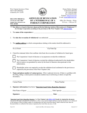 Fillable Online WEST VIRGINIA STATEMENT OF DISSOCIATION FOR A ... Fax ...