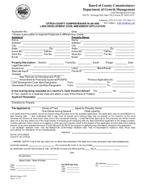 Fillable Online Citrus County Comprehensive Plan and Land Development ...