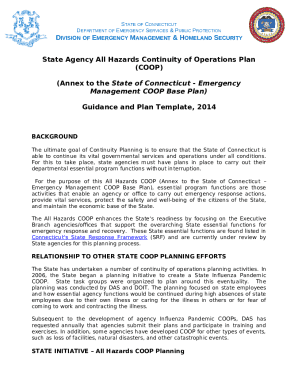 Developing a Continuity of Operations Plan (COOP) Doc Template | pdfFiller