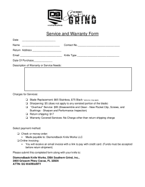 Fillable Online order form for professional knife sharpening service by ...