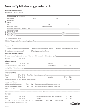 Fillable Online Neuro-Ophthalmology Referral Form Fax Email Print ...