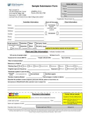 Fillable Online plantpath ifas ufl RTDS Sample Submission Form Fax Email Print - pdfFiller