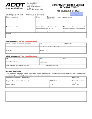 Fillable Online government motor vehicle record request - cloudfront ...