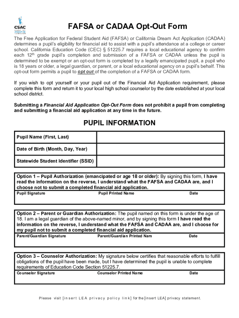 Fillable Online Text of Proposed Regulations. FAFSA and CADAA ...
