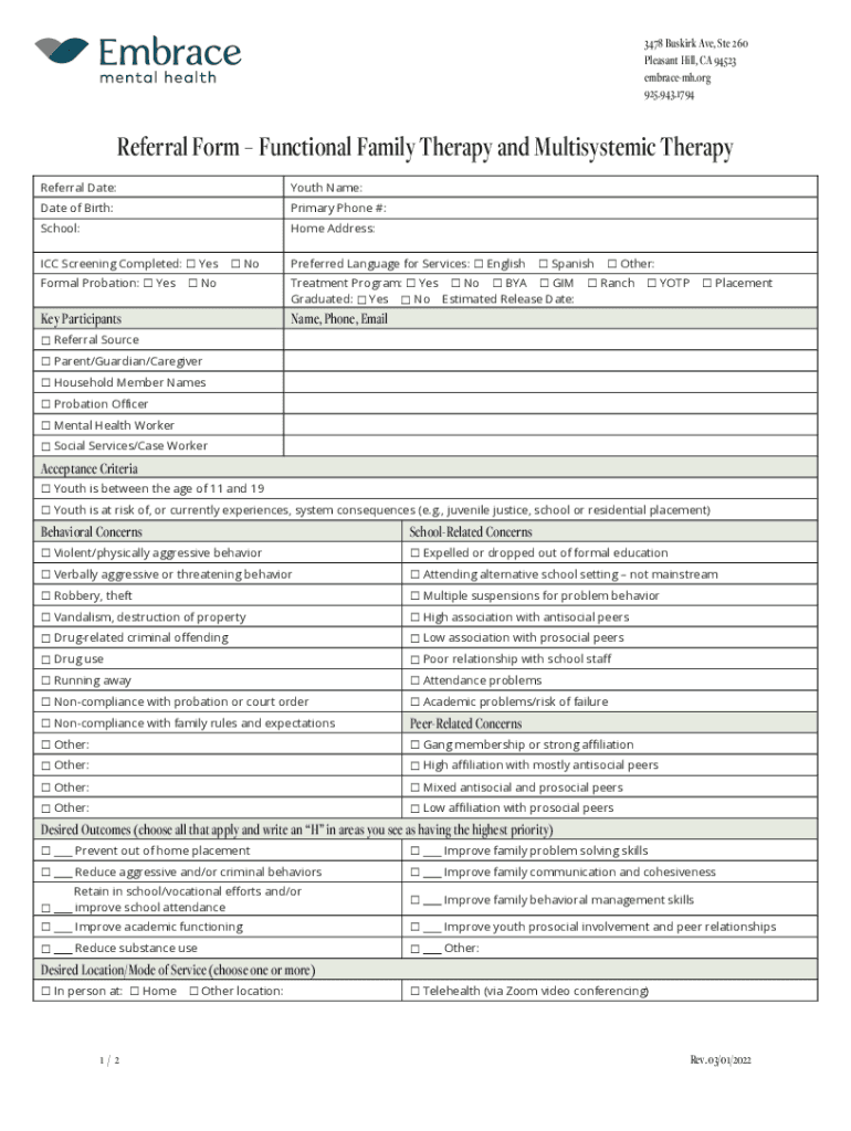 Fillable Online Referral Form FFT - MST.docx Fax Email Print - pdfFiller
