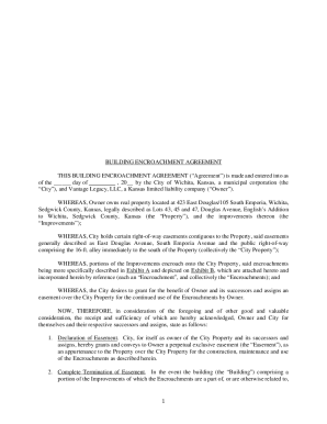 Fillable Online building encroachment agreement Fax Email Print - pdfFiller