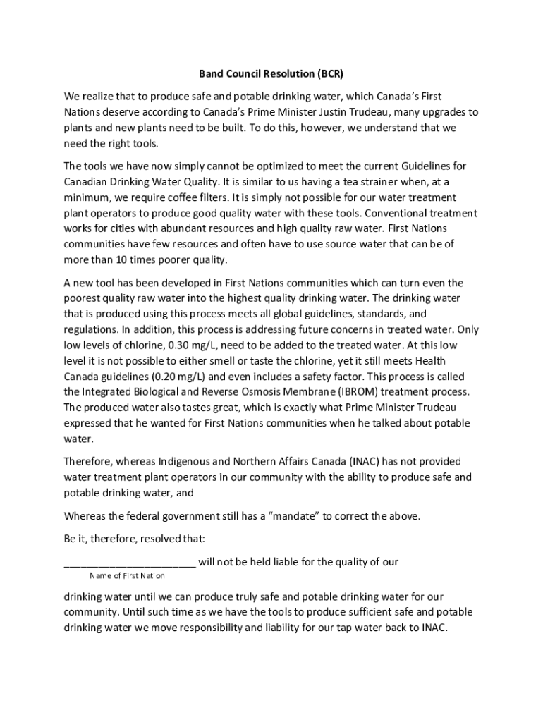 Fillable Online Can PM Trudeau keep drinkable water promise to First ...