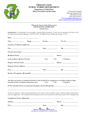 Fillable Online SW Complaint Intake Form.doc Fax Email Print - pdfFiller