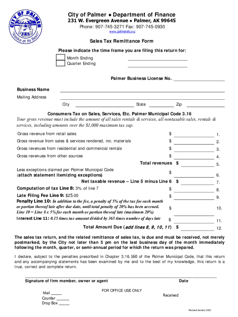 Fillable Online Alaska State Fair Sales Tax Remittance Form Fax Email ...