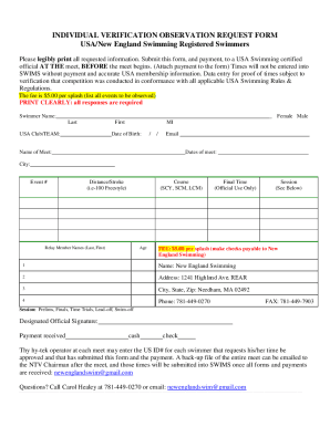 Fillable Online INDIVIDUAL VERIFICATION OBSERVATION REQUEST ... Fax ...