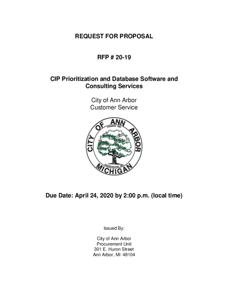 Fillable Online Request for Proposal RFP # 20-19 CIP Prioritization and ...
