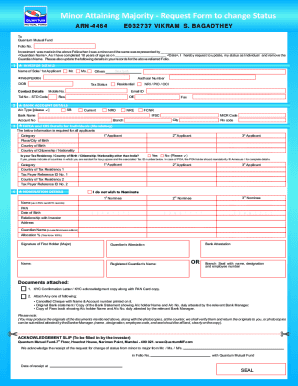 Fillable Online Minor Attaining Majority - Request Form to change ...