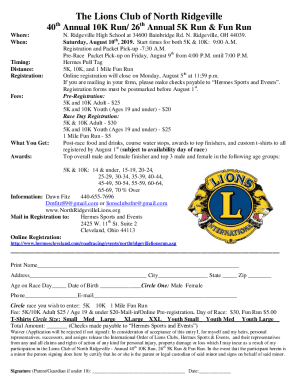 Fillable Online Annual 5K Run / Walk & Fun Run Fax Email Print - pdfFiller
