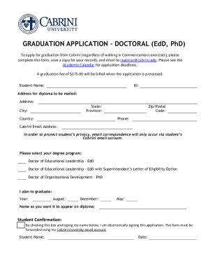 Fillable Online Graduation Checklist for the Ed.D. Degree: Doctoral ...