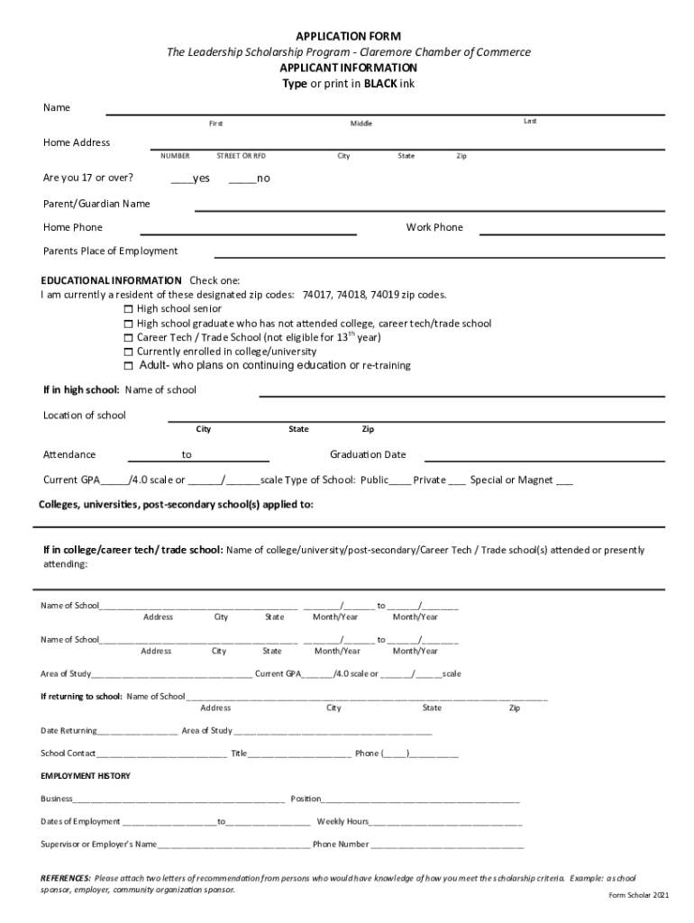 Fillable Online The Sandy Mazur Excellence in Leadership Scholarship ...