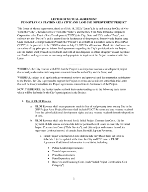 Fillable Online State-City-Penn-Letter-of-Mutual-Agreement- ... Fax ...