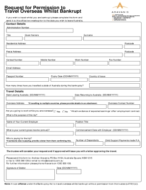 Fillable Online International Travel Application Form Fax Email Print ...