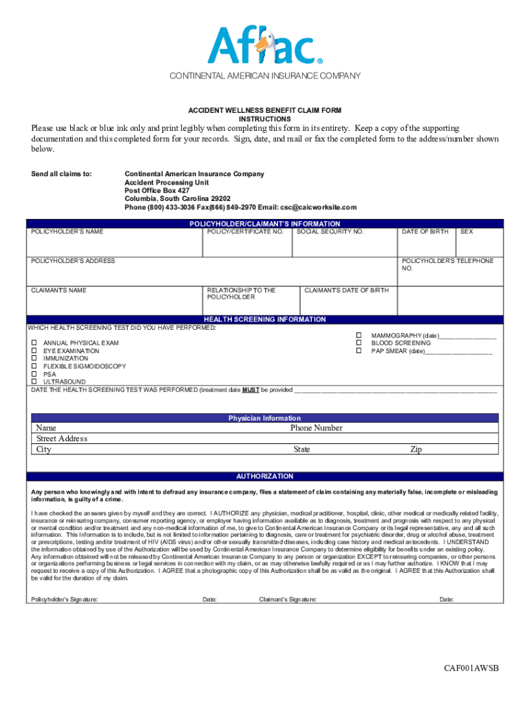 Fillable Online Group Critical Illness Wellness Claim Form Fax Email Print - pdfFiller