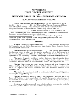 Fillable Online NET METERING POWER PURCHASE AGREEMENT and ... Fax Email Print - pdfFiller