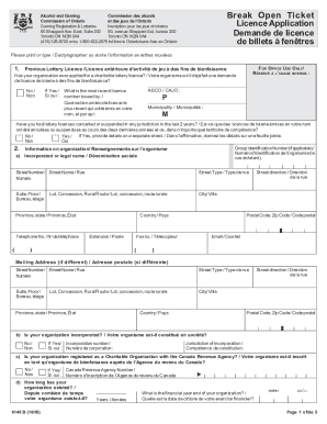 Fillable Online Submitting Your Break Open Ticket Licence Application ...