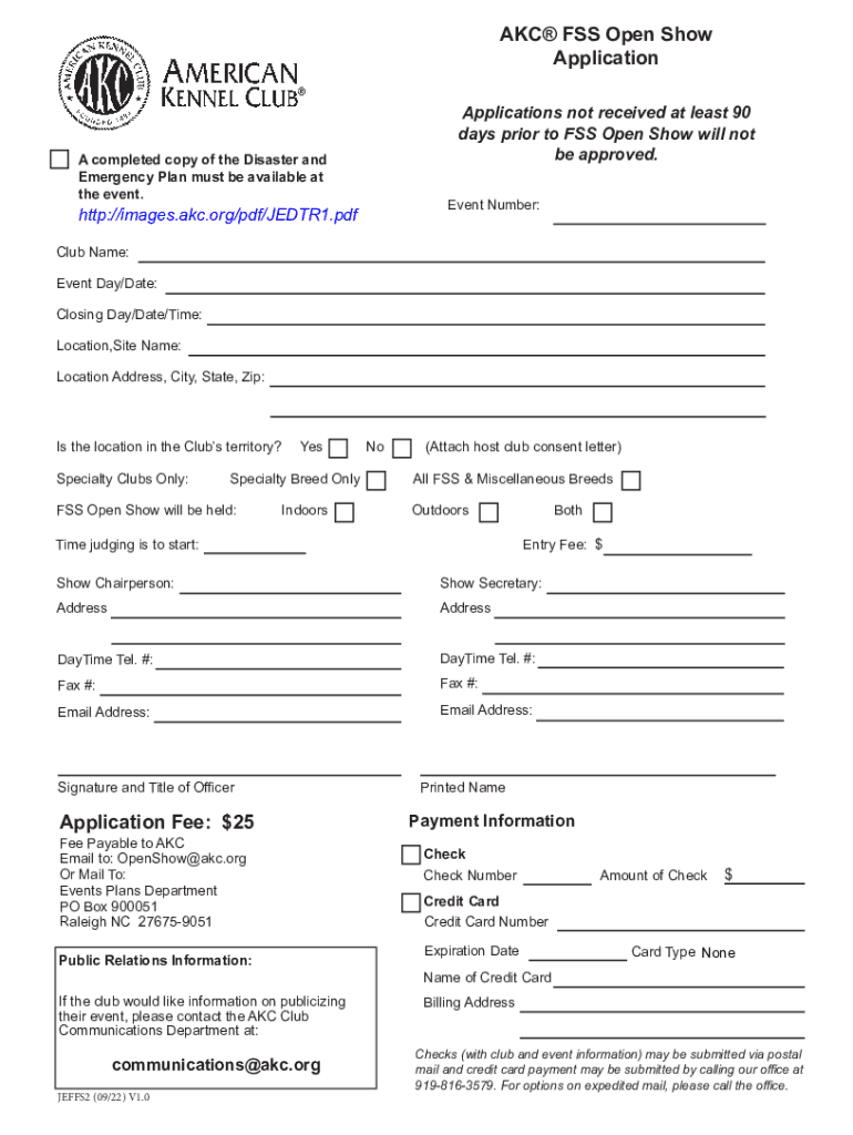 Fillable Online images akc AKC FSS Open Show ApplicationBoth Fax Email ...