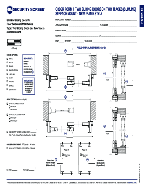 Fillable Online ORDER FORMTWO SLIDING DOORS ON ... Fax Email Print ...